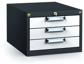 Alfa 3 Antistatický závěsný ESD box pro pracovní stoly 351 x 480 x 600 mm, 3 zásuvky