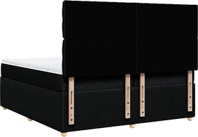 Box spring postel s matrací černá 200x200 cm textil 3292172