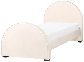 Sametová postel 90 x 200 cm béžová NOZAY Beliani
