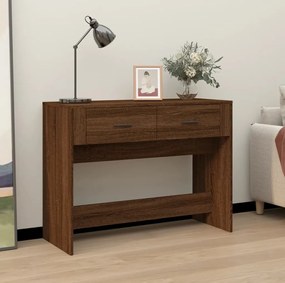vidaXL Konzolový stolek 100 x 39 x 75 cm kompozitní dřevo [816778] Barva: hnědý dub