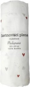 PREM INTERNATIONAL Zavinovací plena 120x120 cm Karamelová srdíčka (balení 1 ks)