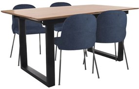Snap - Set: Stůl Grand + 4 jídelní židle Bella Black