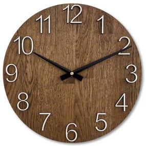Minimalistické nástěnné hodiny z dubového dřeva I SENTOP MAS016-OSMO-3073-heads-black