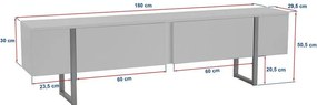 TV stolek v dekoru ořechu v tmavě přírodní barvě 180x50x30 cm Onera – Kalune Design