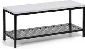 Šatní lavice s plechovým botníkem, 1000x360x439 mm, šedá