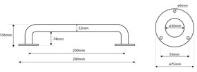 Sapho HANDICAP madlo rovné 200mm, nerez lesk XH505