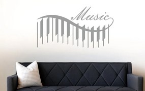 WALLVINIL Samolepky na zeď - Music piano Barva: Růžová světlá, Velikost: 80x43 cm