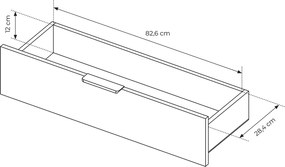 LUMI d | komoda 181 2D3S + LED | 181 cm | dub dunin/černá