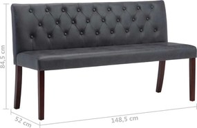 vidaXL Lavice 148,5 cm umělá semišová kůže [288572] Barva: Šedá