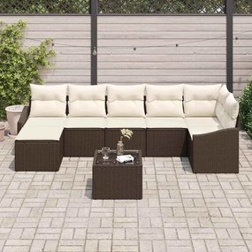 Set pohovek 8 ks Hnědá polyratan 3346818