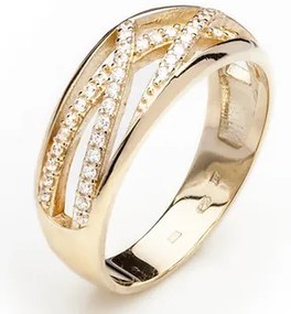 Dámský luxusní zlatý prsten se zirkony cca 585/4,10gr vel. libovolná 223041346