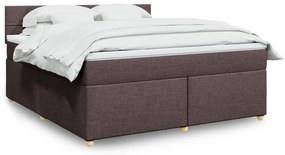 Box spring postel s matrací tmavě hnědá 180x200 cm textil 3286762