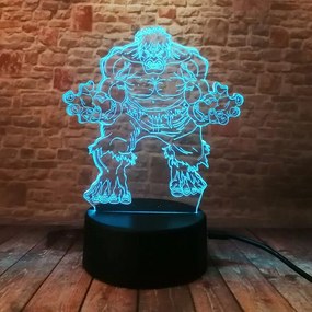 3D LED Lampička Hulk MARVEL