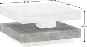 Konferenční stolek, bílá/ beton, MANDY