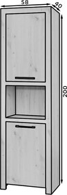 ADRK Furniture Vysoká skříň JANEZ W-JAN-58-A