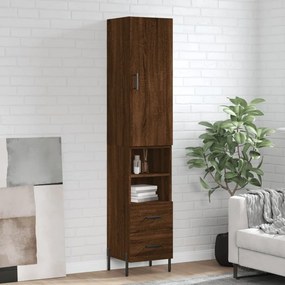 Skříň highboard hnědý dub 34,5 x 34 x 180 cm kompozitní dřevo