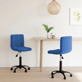 vidaXL Otočné jídelní židle 2 ks samet [334365] Barva: Modrá