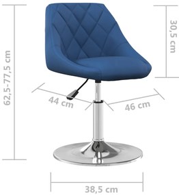 vidaXL Marketos Otočné jídelní židle 4 ks modré samet