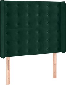 Box spring postel s matrací a LED tmavě zelená 80x200 cm samet 3139772