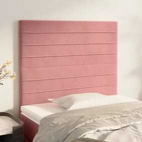 Čelo postele růžové 100x5x118/128 cm sametové 3116519