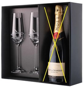 Diamante dárkový set sklenic na šampaňské se Swarovski krystaly Venezia 230 ml 2KS