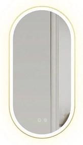 Tutumi Oválné zrcadlo 50x100 cm s vyhříváním a regulovatelným LED osvětlením HOM-02506