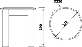 Sapho Marplast koupelnová stolička 37 x 39 x 37cm plast černá A56013