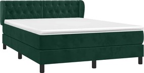 Box spring postel s matrací tmavě zelená 140x190 cm samet 3127670