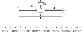 FARO MALLORCA 33351 51,2“ hnědá/mahagon/ bílý dub Reverzní stropní ventilátor