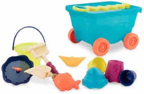 Vozík s hračkami na písek modrý