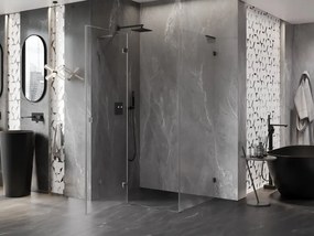 Mexen Lunar, L sklápěcí sprchový kout levý 100 x 80 cm, 8mm čiré sklo, profil grafit broušený, 834L-100-080-66-00-L