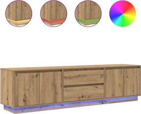 TV skříňka s LED osvětlením dub artisan 193,5x41x50 cm 3328443