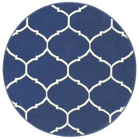 Kulatý koberec Luna 502682/94955 modrý Rozměr: průměr 120 cm