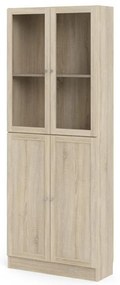 Skříň Bask 79 x 28,3 x 203,2 cm, dveře kombi, dub sonoma