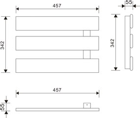 Aqualine Sapho, ELVIS Elektrický sušák ručníků, 480x330x45mm, 50W, bílá