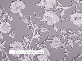 Biante Dekorační povlak na polštář PM-045 Zámecké květy na pastelově fialovém 50 x 60 cm