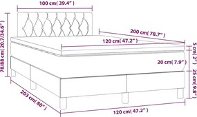 Box spring postel s matrací černá 120 x 200 cm samet 3141475