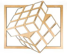 Dřevěná  dekorace Rubikova kostka (62 x 55,5 cm) - Kvalitní samolepky.cz
