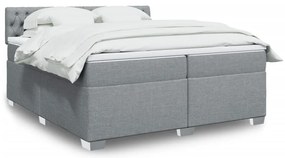 Box spring postel s matrací světle šedá 200 x 200 cm textil 3286002