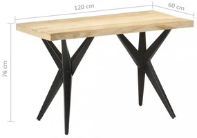 Jídelní stůl masivní dřevo / ocel Dekorhome 200x90x76 cm