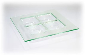 BDK-GLASS Skleněný čirý svícen 26x26cm na 4 svíčky