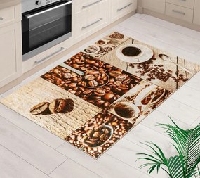 Bellatex Koberec - běhoun 3D tisk Hnědá 80 cm, (šířka), 120 cm délka