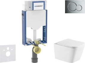 Geberit Kombifix - Set předstěnové instalace, klozetu Arkas I a sedátka softclose, tlačítko Sigma01, lesklý chrom SANI15CA1146