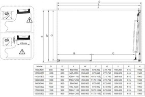 BPS-koupelny Obdélníkový sprchový kout HYD-OK-KA01 120x80 černá/transparent - bez vaničky