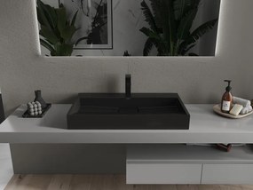 Mexen Ava, umyvadlo na desku z konglomerátu 1/O 80 x 46 cm, černá matná, 23018071