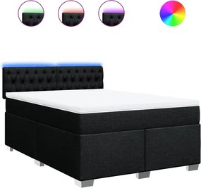 Box spring postel s matrací černá 140x200 cm textil 3288220