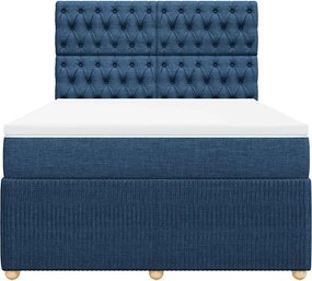 Box spring postel s matrací modrá 160x200 cm textil 3294420