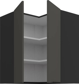 ARIA pe | horní kuchyňská skříňka 60x60 GN-72 2F (90°) rohová s policemi | 60x60 cm | černá/šedá grafit