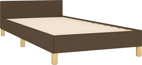 Rám postele bez matrace tmavě hnědá 90 x 190 cm textil 3125101