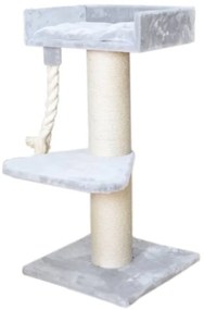 Škrabadlo pro kočky EmaHome CT-1215-LG / Deluxe / výška 121,5 cm / sisalové lano / světle šedá/přírodní
